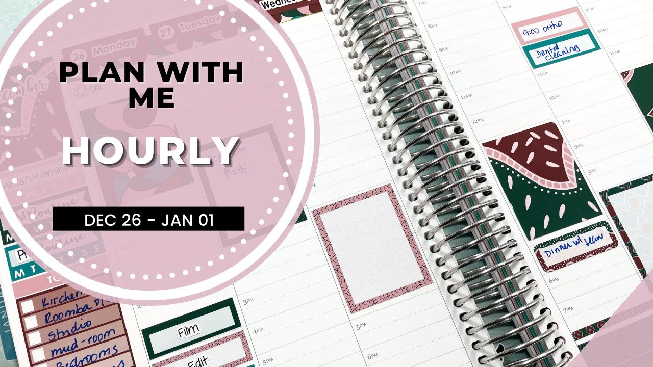 Hourly Plan With Me | Week of December 26 to January 01 | Erin Condren | Hourly Planner - YouTube