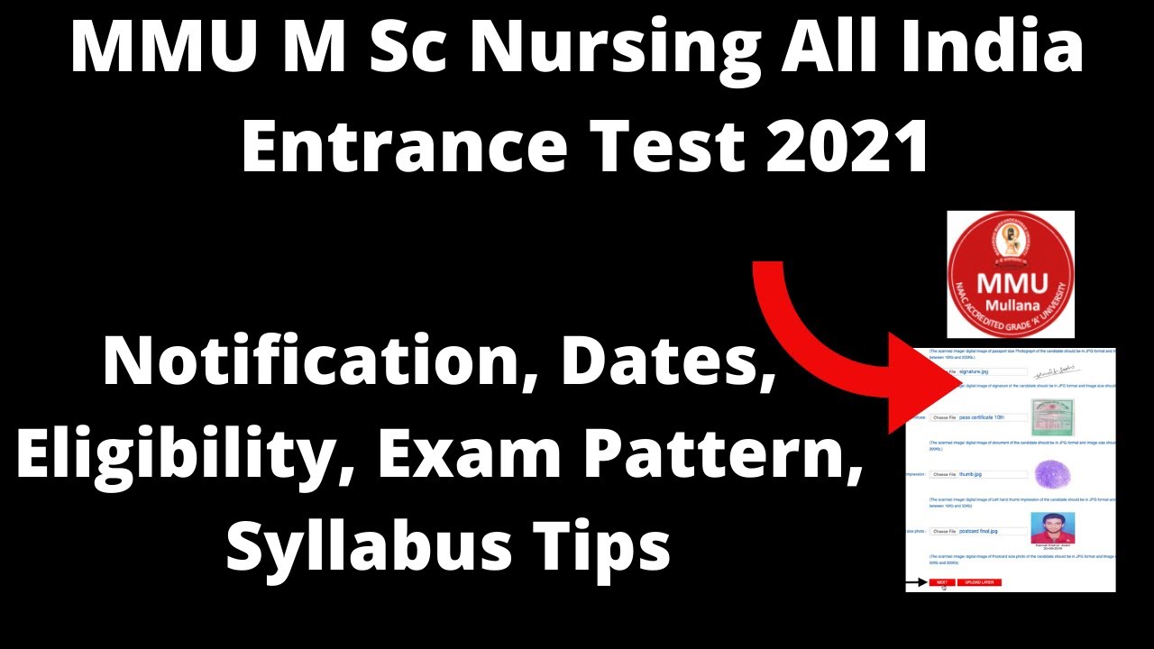 MMU M Sc Nursing All India Entrance Test 2021: Admission Application ...