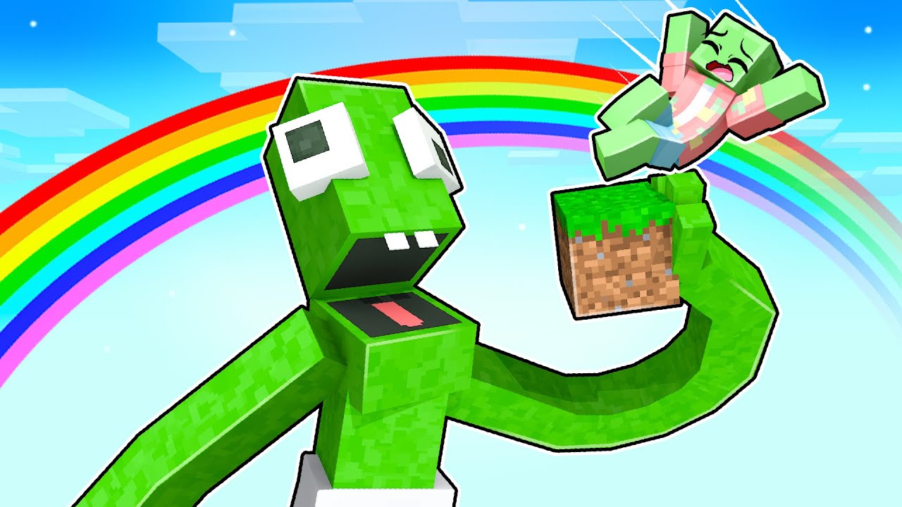 One Block SKYBLOCK with BABY GREEN Rainbow Friends in Minecraft! - YouTube