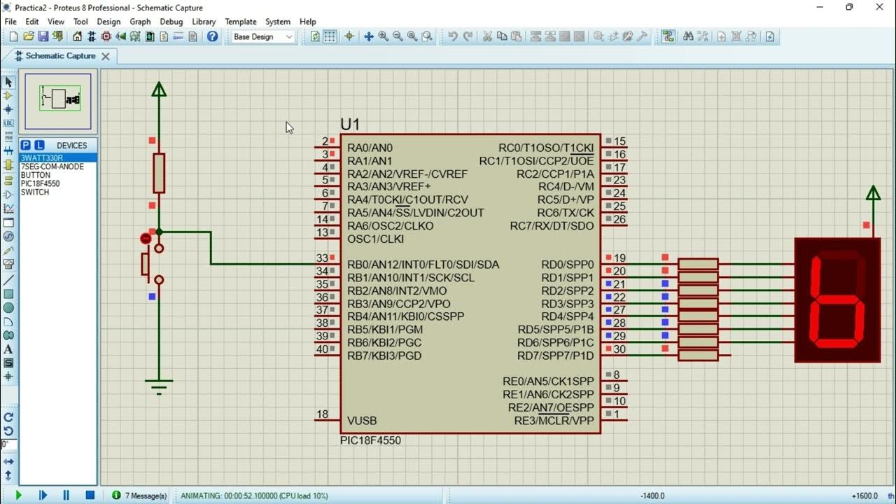Práctica 3. Display de 7 segmentos con interrupciones. PIC18F4550. - YouTube