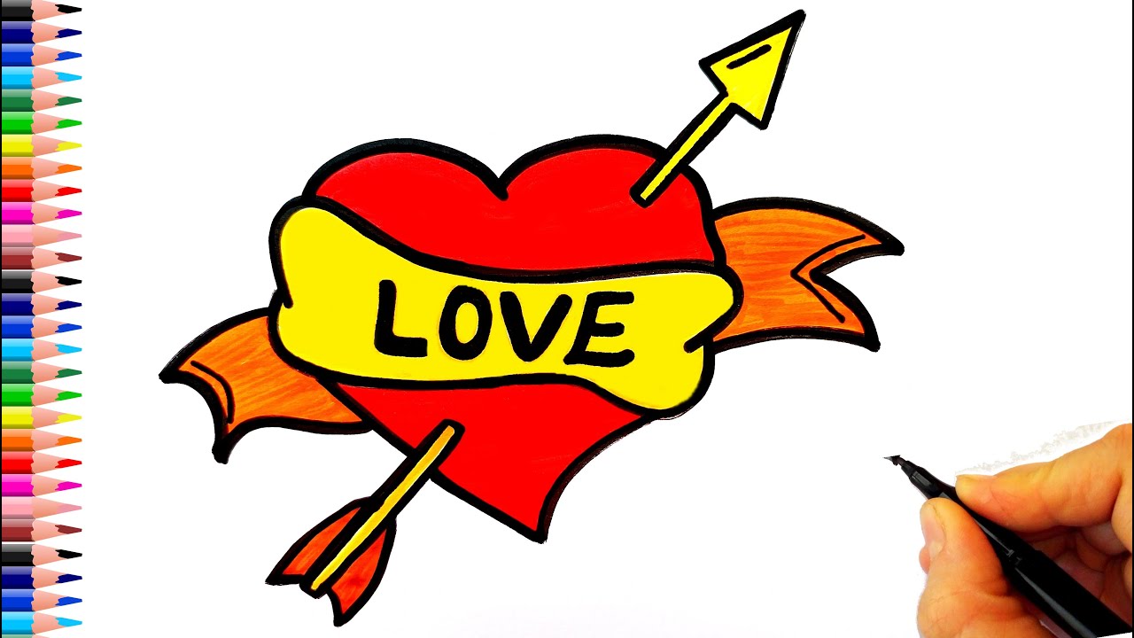 Oklu Kalp Çizimi - Kalp Çizimi - Kalp Çizimleri - Kalp Nasıl Çizilir ...