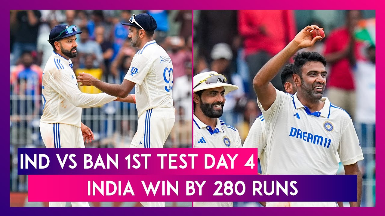 IND vs BAN 1st Test Day 4 Stat Highlights: Dominant India Register 280 ...