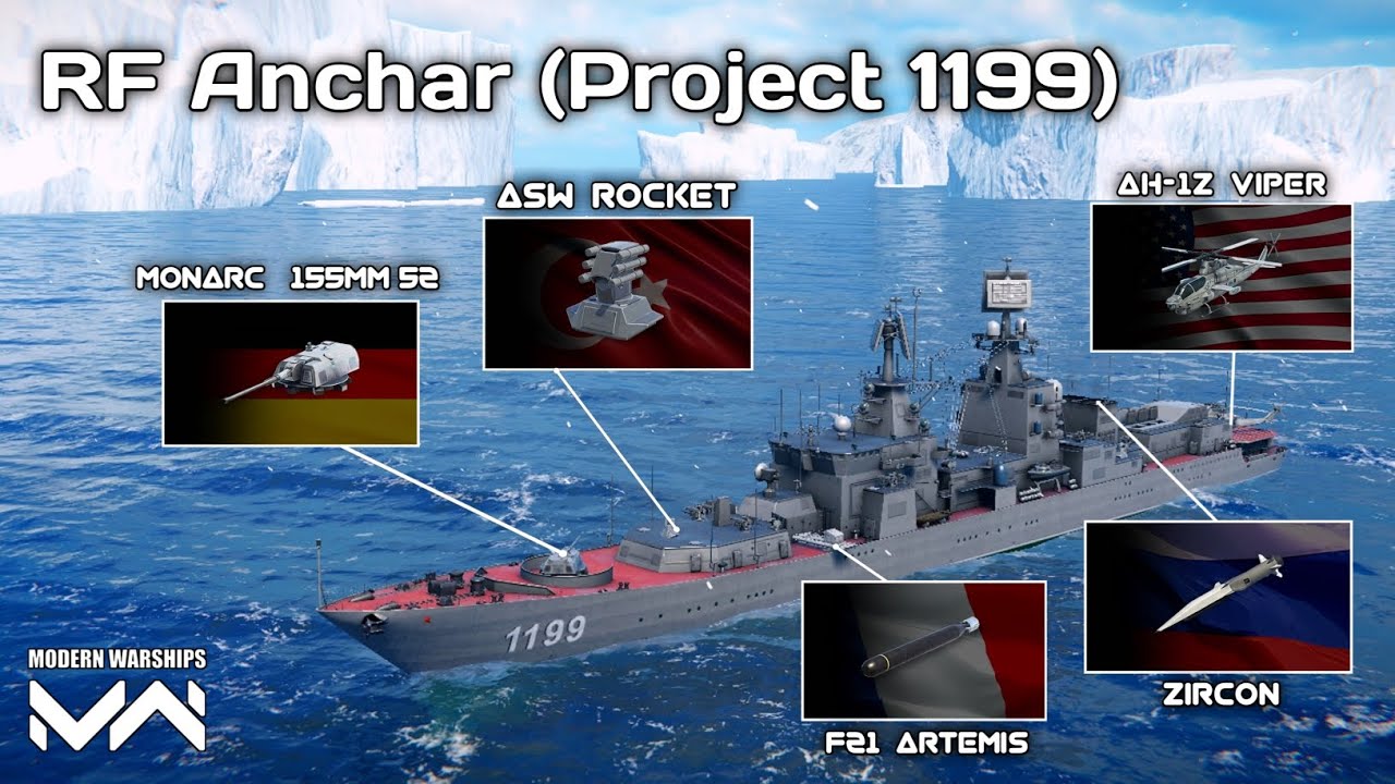 Modern Warships : RF Anchar (Project 1199) In Action || 3 Zircon || 2 ...