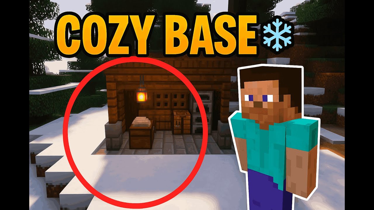 Minecraft Cozy Snowy Workspace Build ️ | Survival Base Idea - YouTube