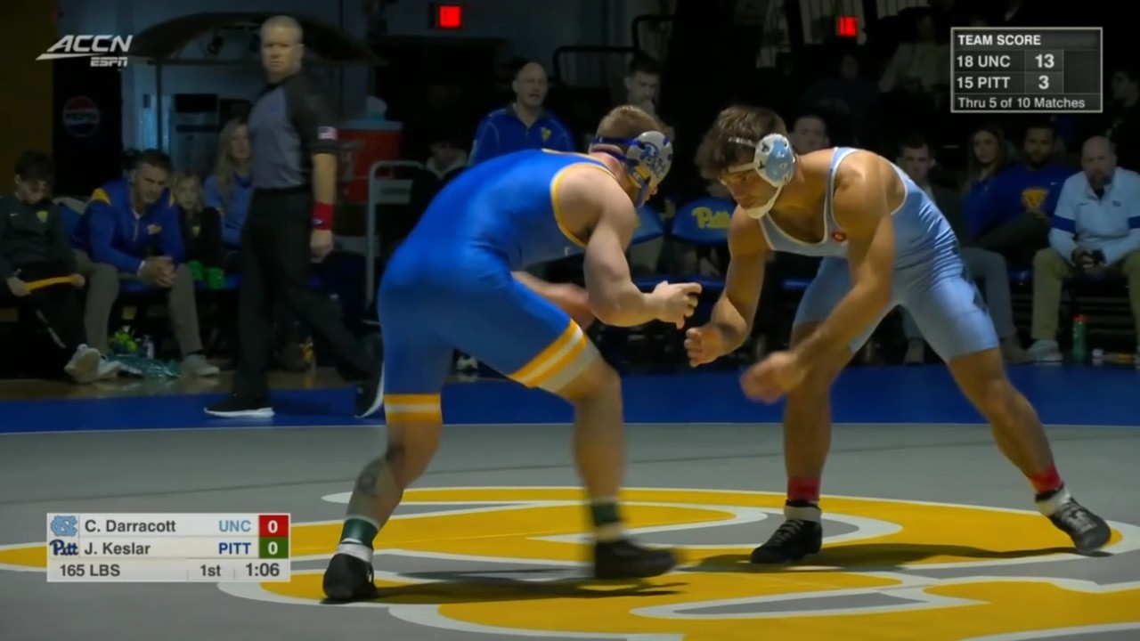 165 Jared Keslar (Pitt) vs Charlie Darracott (North Carolina) - YouTube