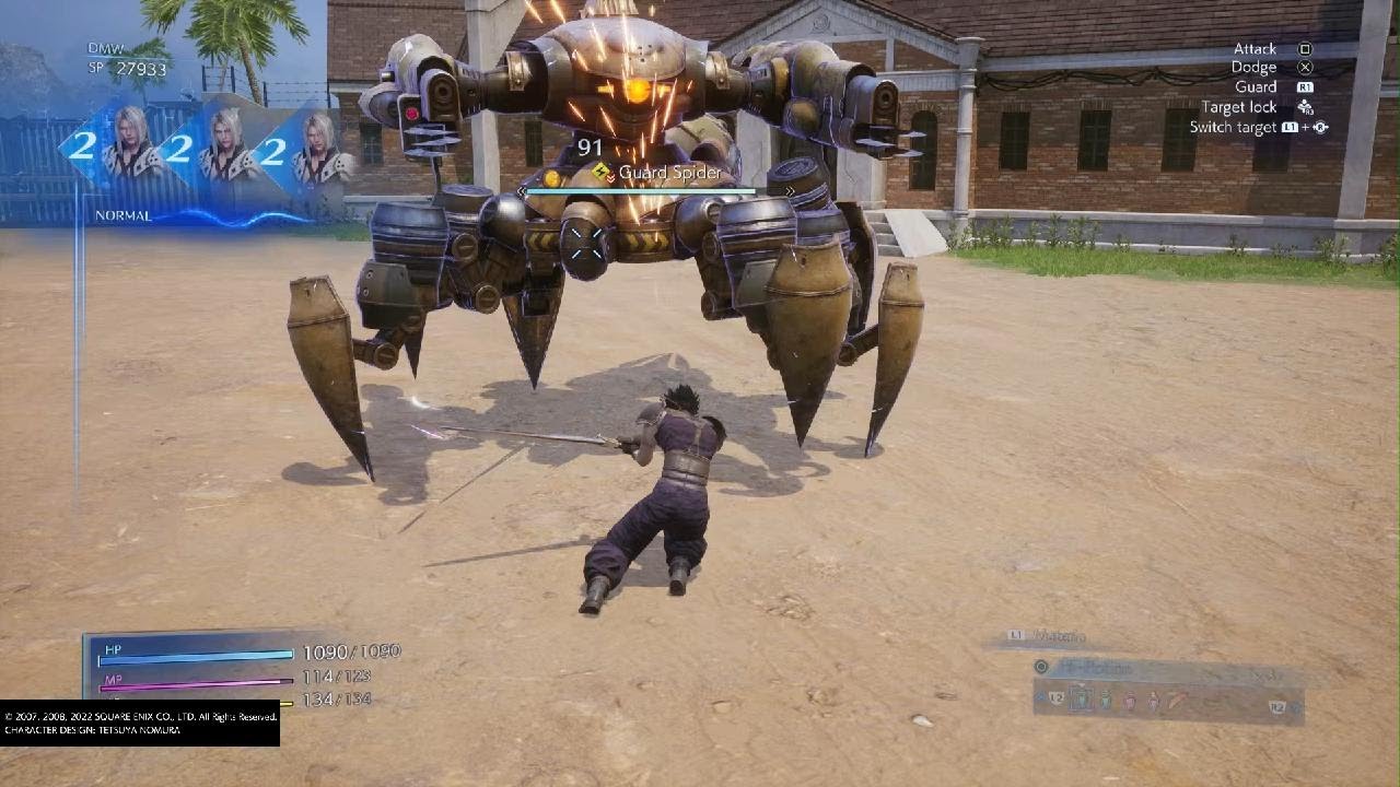 Crises Core FF7 Reunion - Guard Spider (No Damage/Hard Mode) - YouTube