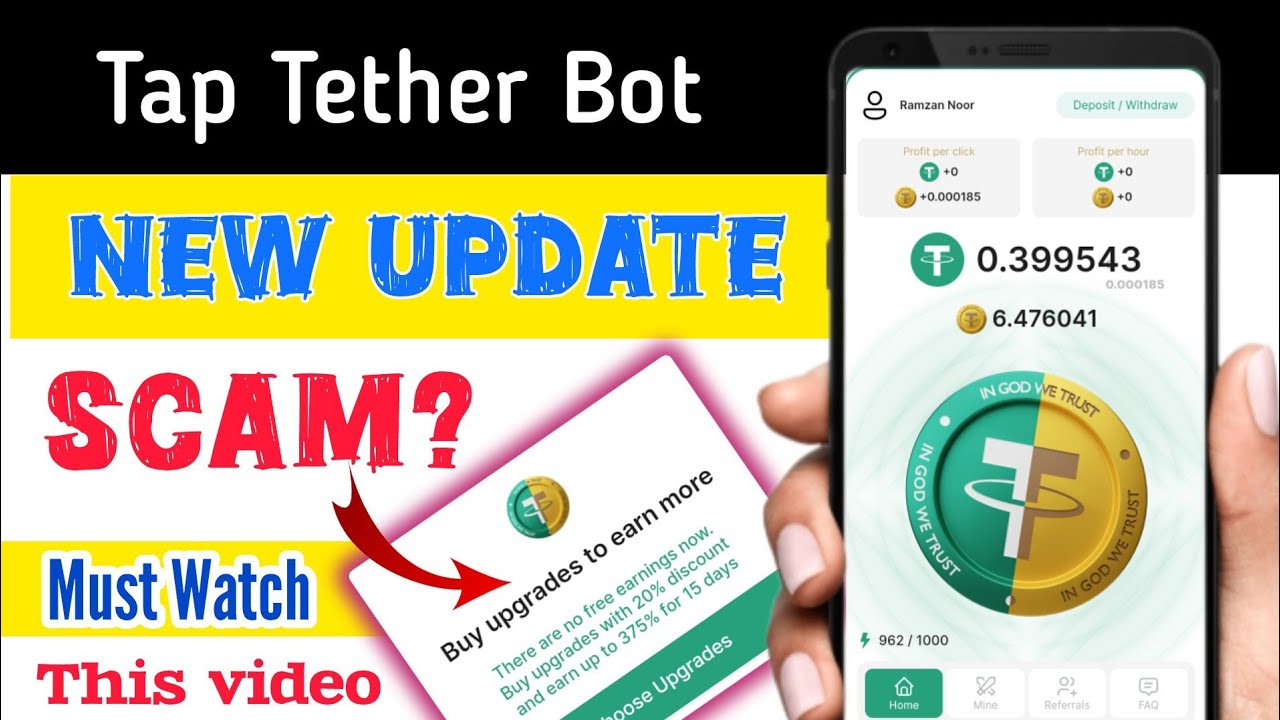 Tap Tether Bot | Tap Tether bot Scam Alert | Tap Tether Bot New Updates ...