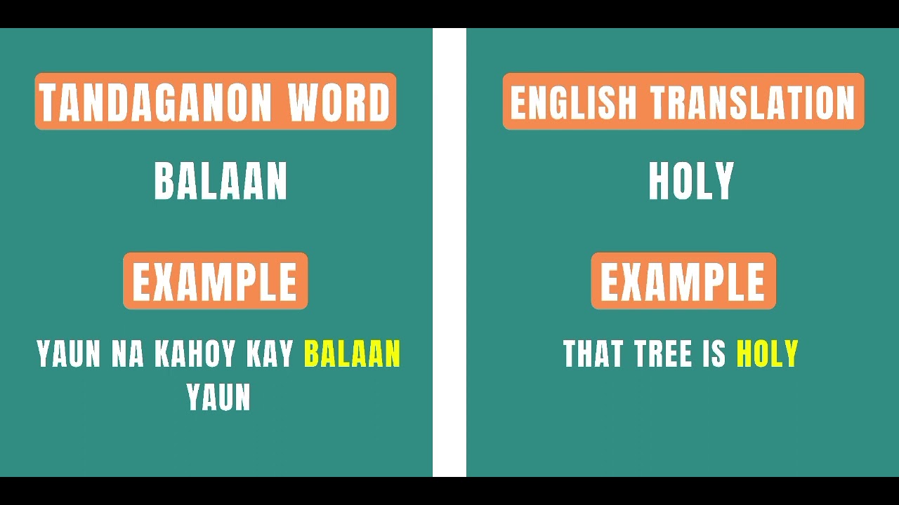 10 Uncommonly used Tandaganon words 🌷 - YouTube