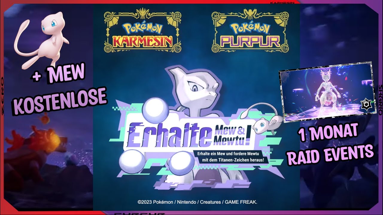 Mew & Mewtu Event ist gestartet in Karmesin & Purpur alle Infos ! Free ...