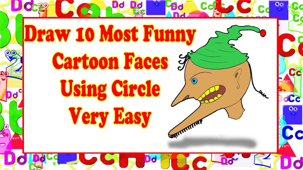 How to draw Faces - Funny Cartoon faces using Circle (Very Easy) - YouTube