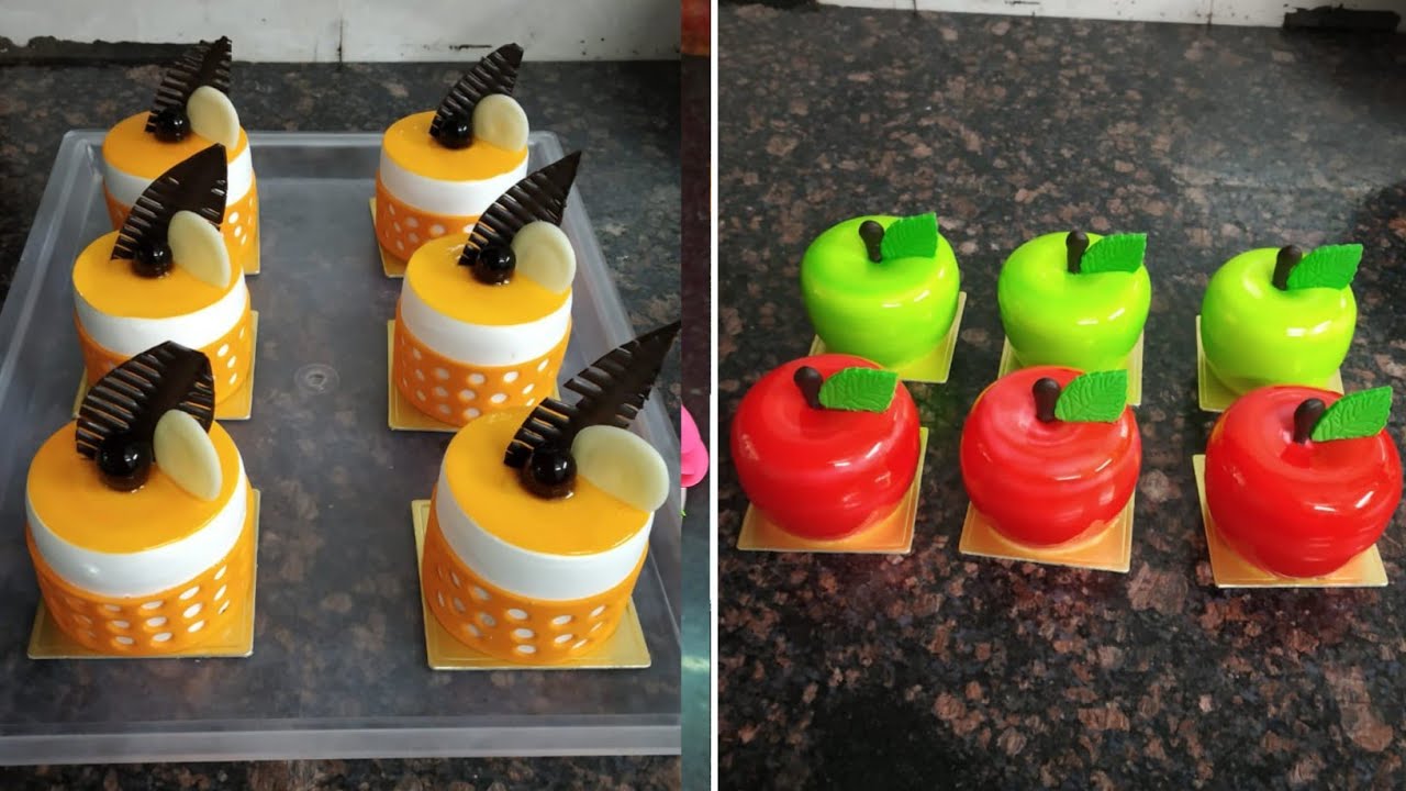 Apple Shape Cake Pastry | Fresh Cream Pastry | Pineapple Pastry - YouTube