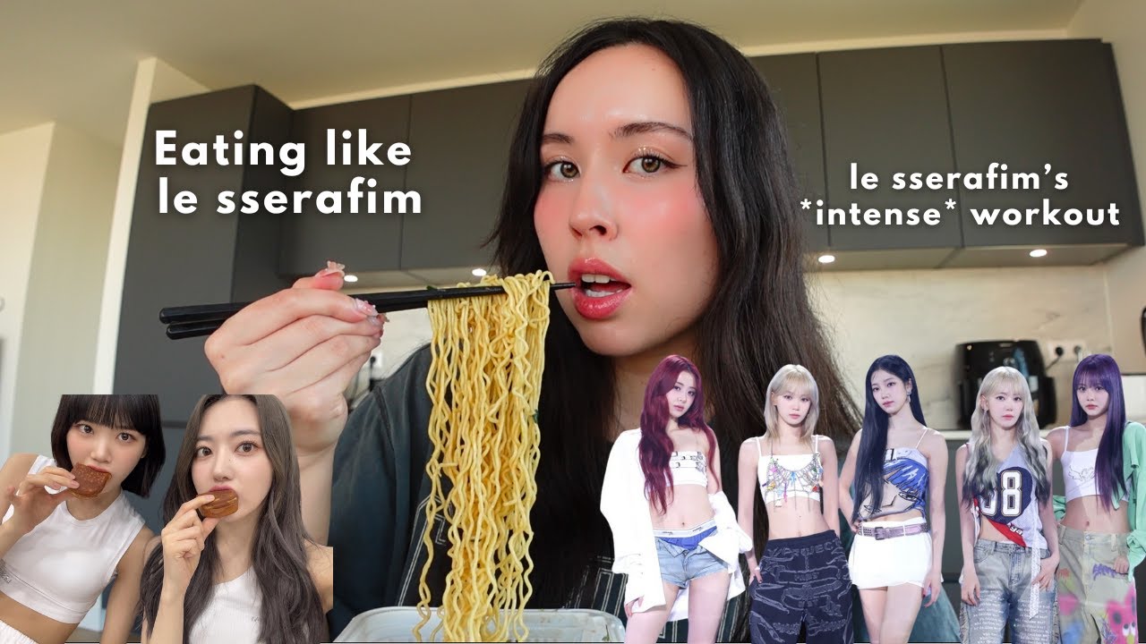 eating like LE SSERAFIM + their *intense workout* for 5 days - YouTube