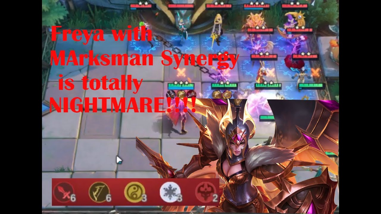 Magic Chess Tutorial : Freya with Marksman Synergy is totally Nightmare ...