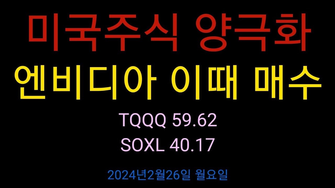 미국주식 양극화 엔비디아 이때 매수합니다.#aapu #tsll #애플 #테슬라 #앤비디아 #미국주식 #bnku - YouTube