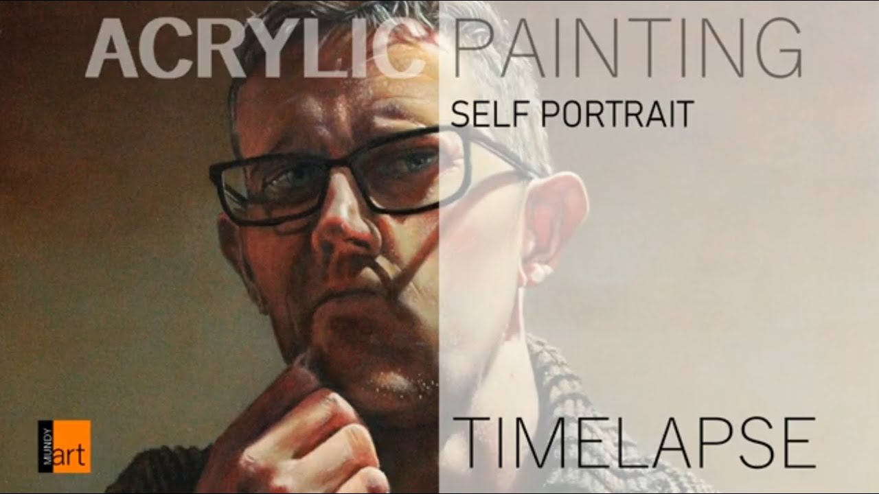 Self Portrait Painting in Acrylic ( timelapse ) - YouTube