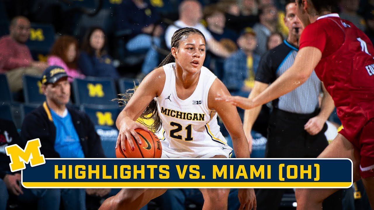 Miami (OH) at Michigan | Highlights | Big Ten Women's Basketball | Dec ...