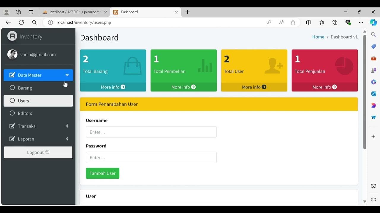 UAS Pemrograman Web CRUD Sistem Inventory Barang (mysql,notepad++,xampp,vscode)_Vaniavernanda ...