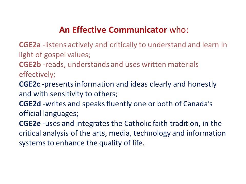 Catholic Graduate Expectations: Effective Communicator - YouTube
