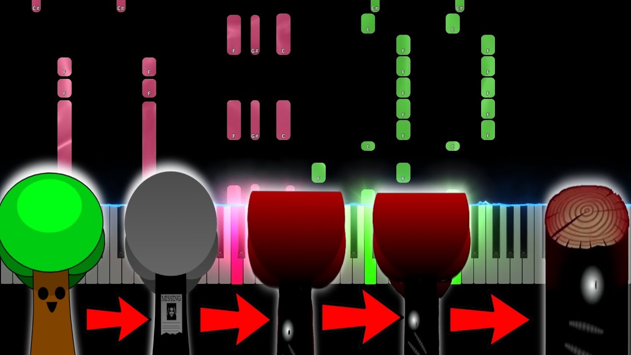 Mr Tree in Sprunki Phase 1 to 5 (Incredibox Sprunki) Piano Tutorial ...