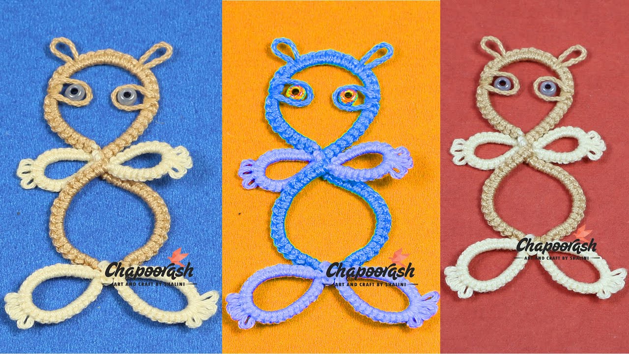 A Beautiful Cartoon Pattern from Shuttle Tatting. शटल टैटिंग से सुन्दर ...