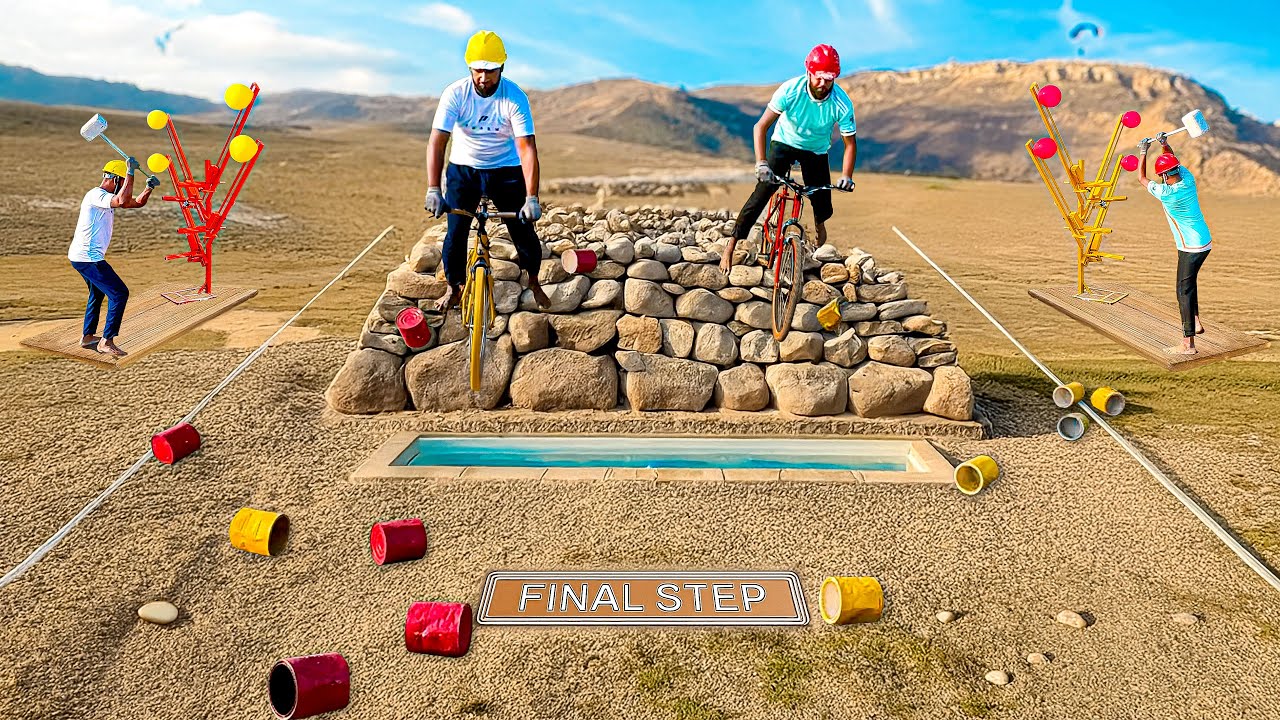 Survival mode ON ! Smashing pots while cycling - Who will complete ...