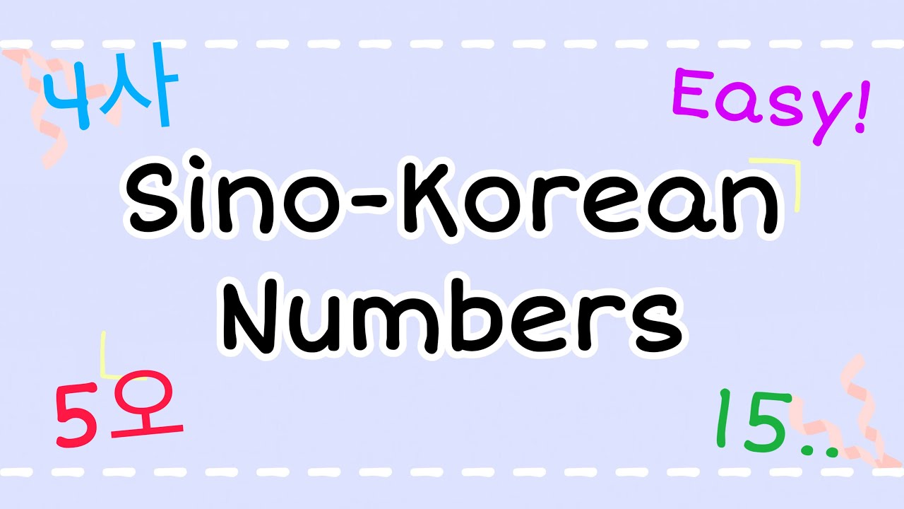 Learn the Sino-Korean Numbers in 3 Minutes - YouTube
