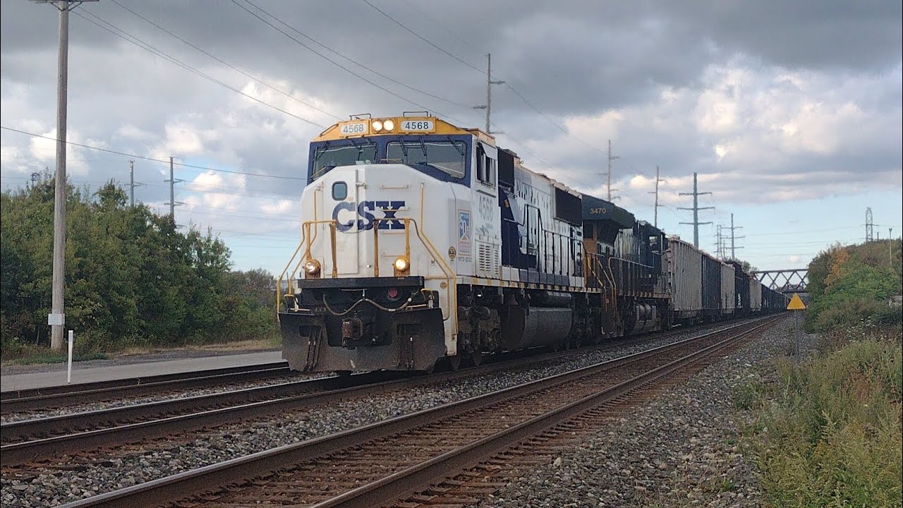 CSX 4568 ( 50th Anniversary Operation Lifesaver ) - SD70AC CSX 3470 hauling a garbage train ...
