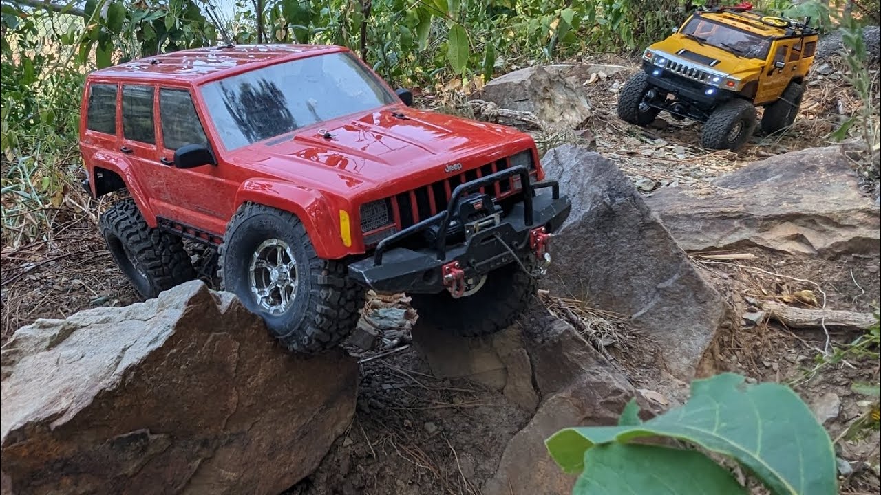 RC ADVENTURE RC4WD HUMMER AXIAL SCX10II JEEP CHEROKEE XJ - YouTube
