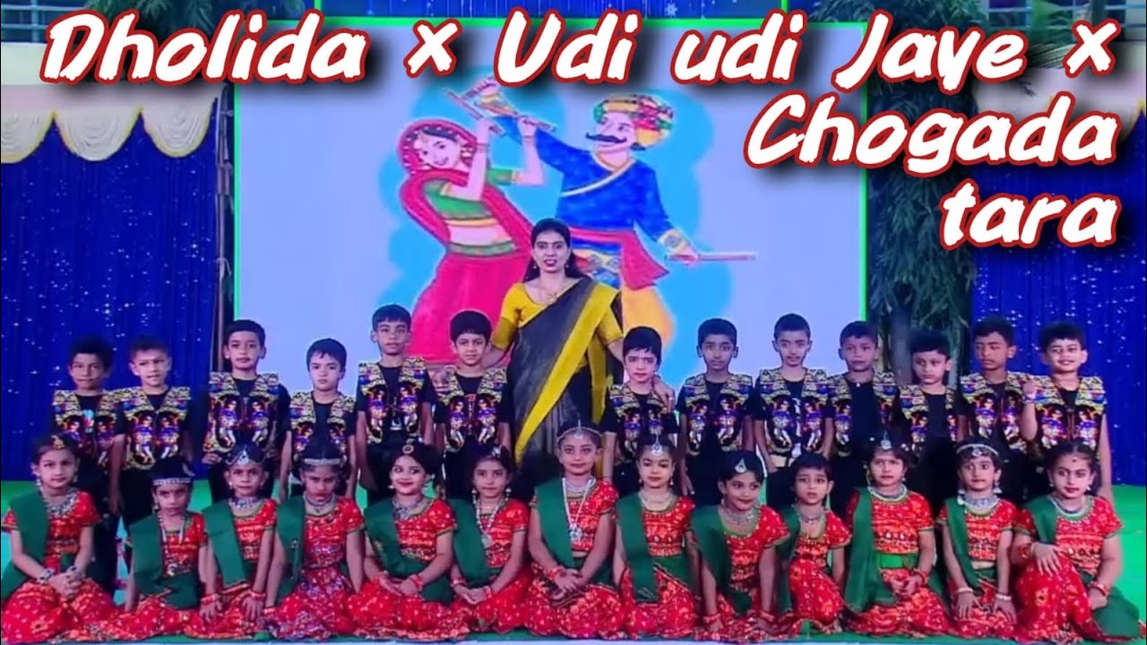 Dholida × Udi Udi Jaye × Chogada Tara | Garba dance | SAVM UKG kids ...