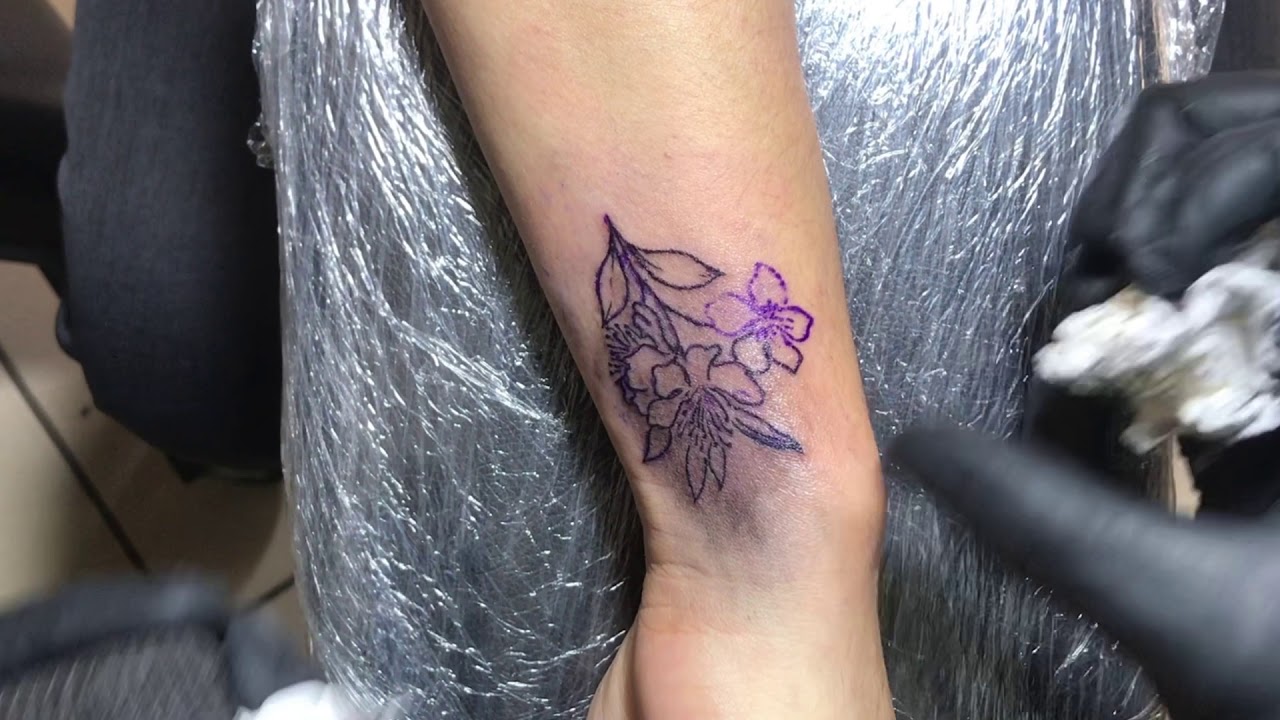 Myrtle Flower Minimalist Tattoo - YouTube