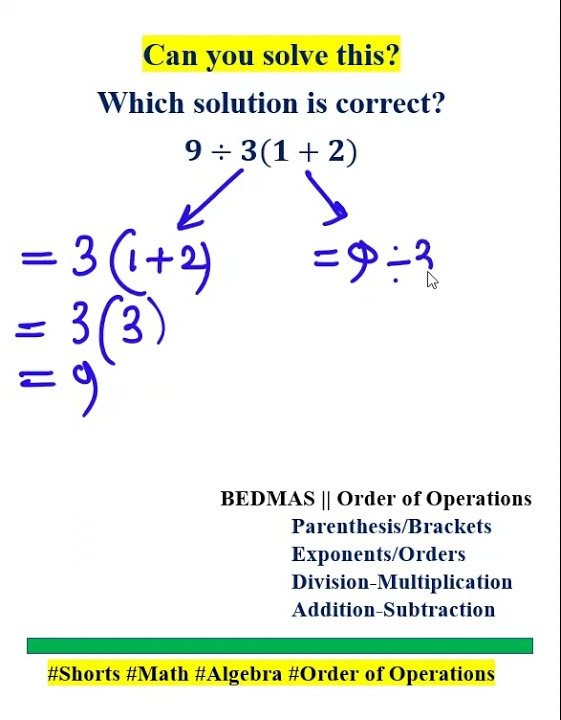 BEDMAS Rule || Order of Operations in Algebra - YouTube