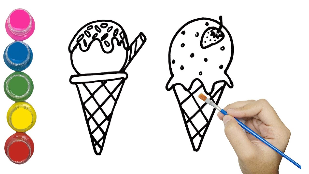 Ice cream, Easy, Step by step, Drawing,Painting with background story ...