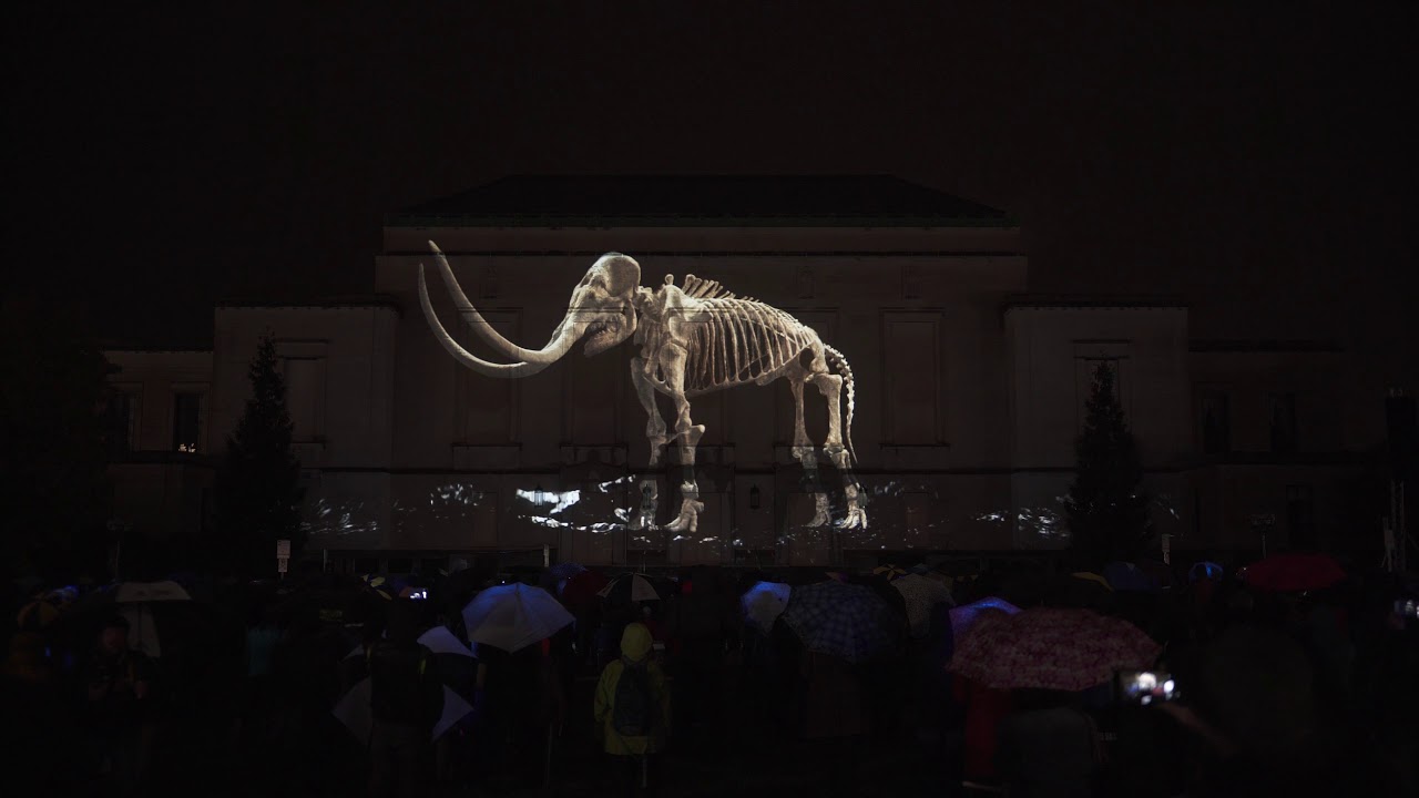 UM HailStorm Projection Mapping- Rackham Building - YouTube