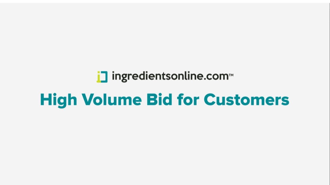 High Volume Bid Tutorial for Customers - YouTube