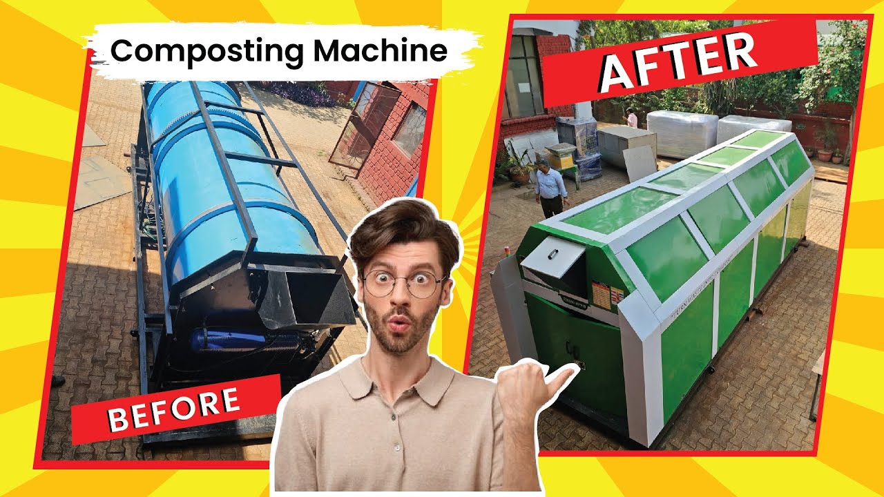 BIG COMPOSTER MACHINE - खाद बनाने की मशीन - YouTube