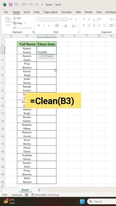 🔥 Clean Data in Excel Like a Pro | Excel Tips & Tricks 🚀 #focusinguide #exceltips#tutorial # ...