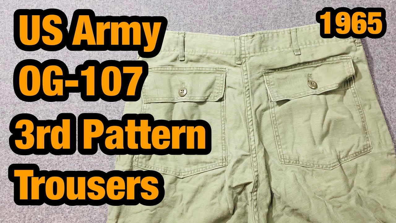 OG-107 Cotton Sateen Utility 3rd Pattern Trousers US Army 1965-1975 ...