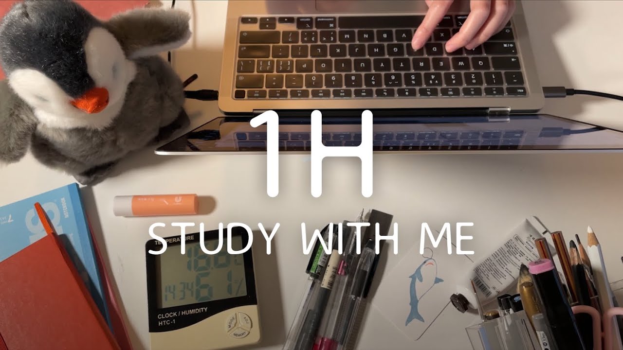 1H STUDY WITH ME｜Background Noise No Music｜No breaks Real time｜Keyboard ...