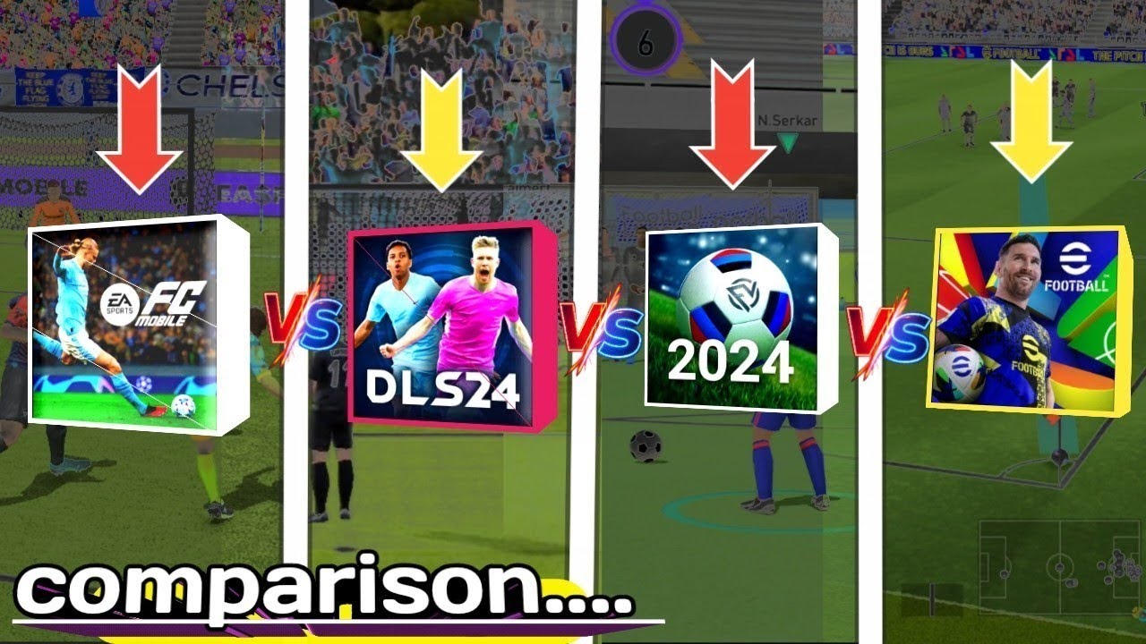 EA SPORTS FC MOBILE 25 🆚 DLS24 🆚 FOOTBALL 24 🆚 EFOOTBALL 25 COMPARISON ...