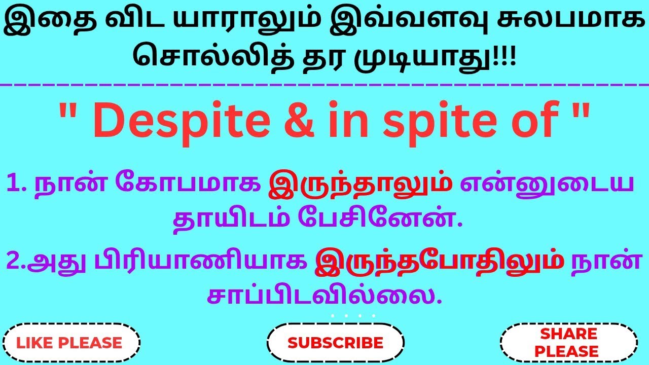 Usage of : despite | in spite of grammar in english | how to use ...