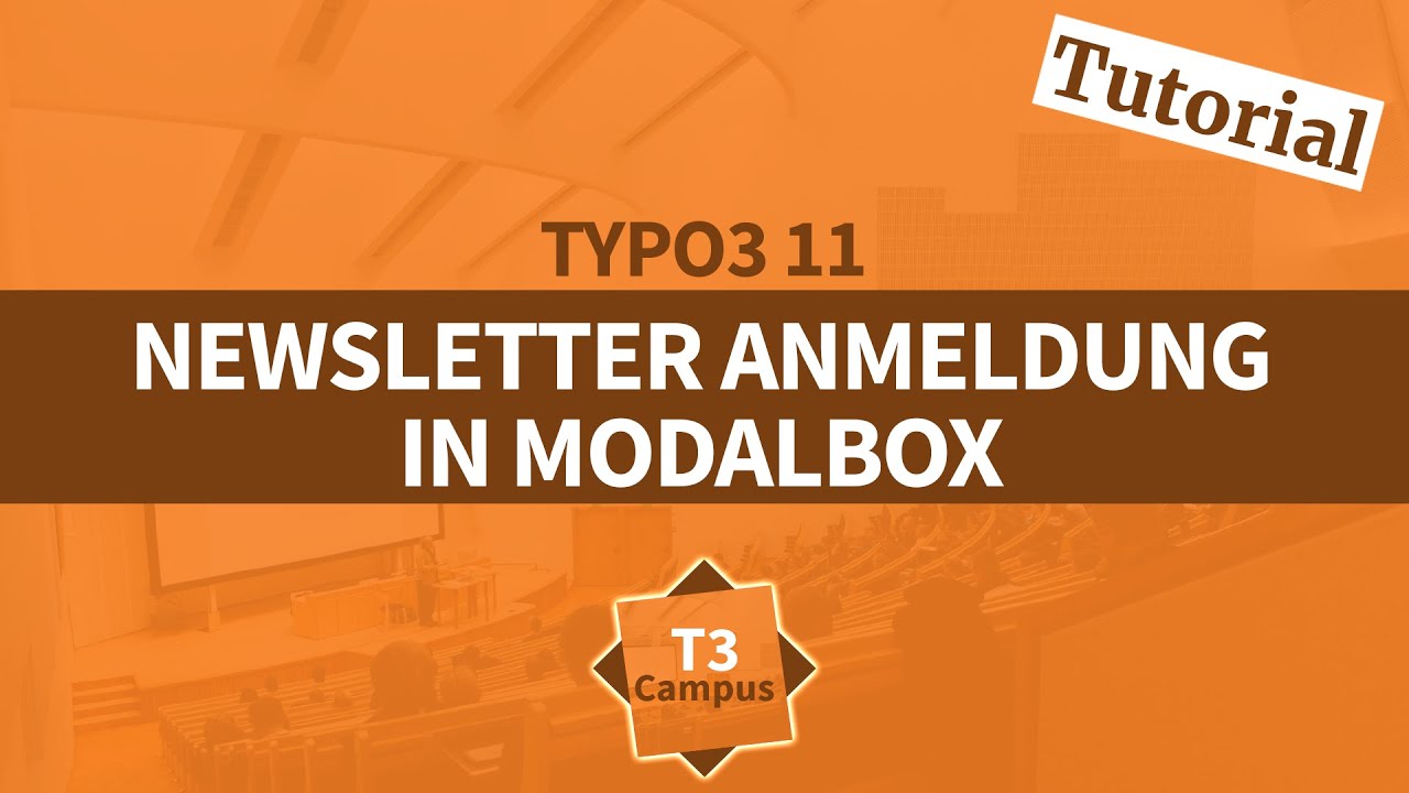 TYPO3 Tutorial: Newsletter Registrierung in einer Modalbox - YouTube