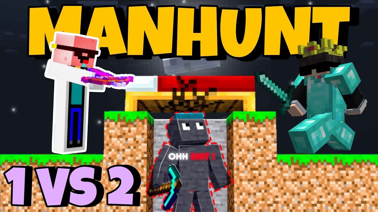 1 SPEED RUNNER VS 2 HUNTERS 😱 || MINECRAFT BEDROCK EDITION MANHUNT ft ...
