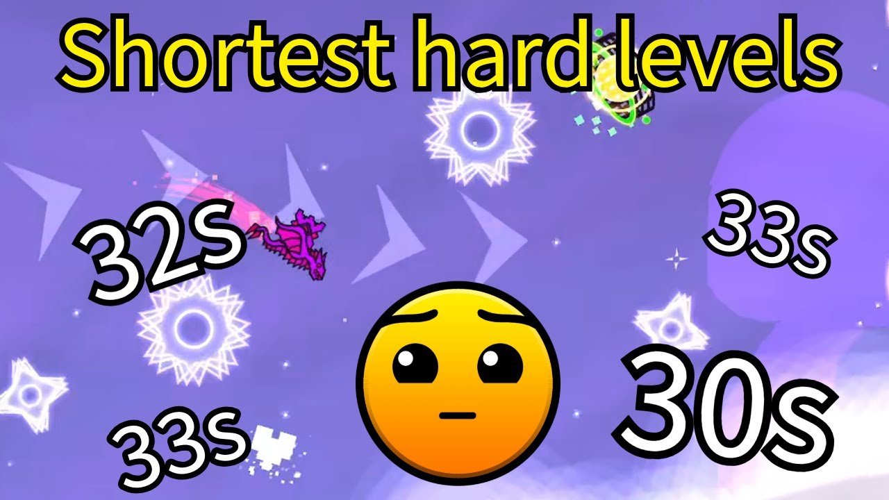 TOP 10 shortest hard levels Geometry Dash - YouTube