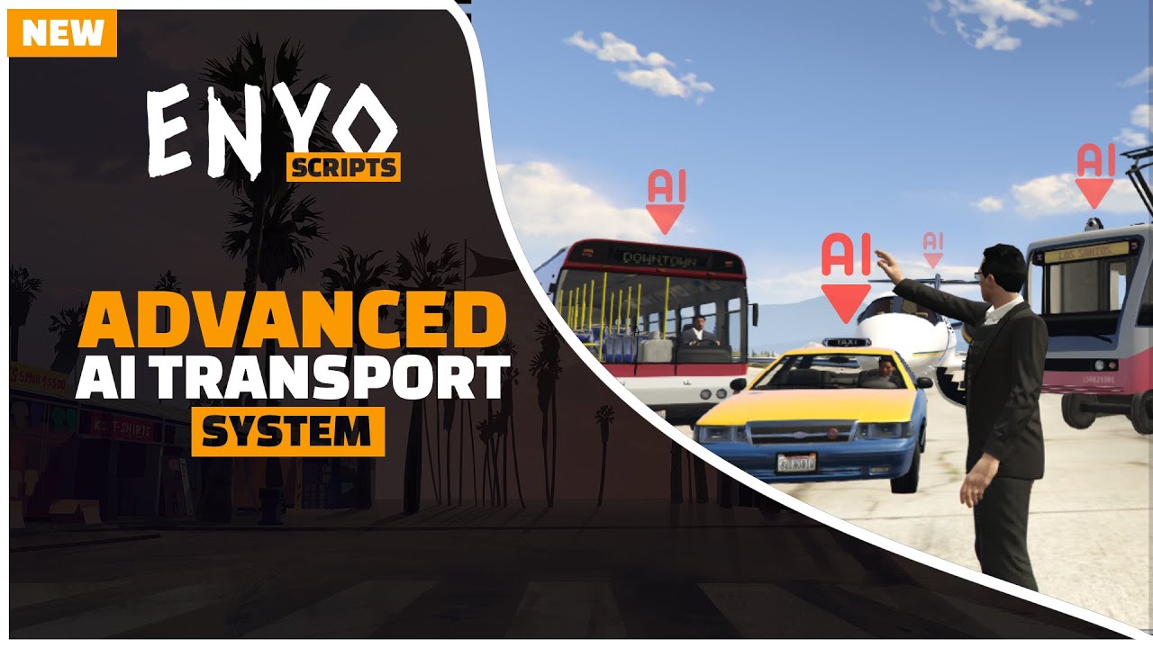 FiveM Advanced AI Transport System: AI Taxi, AI Bus, AI Train, AI Plane ...