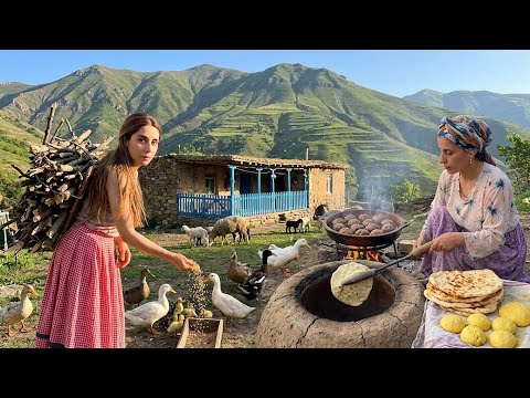 Baking bread and making meatballs with minced meat