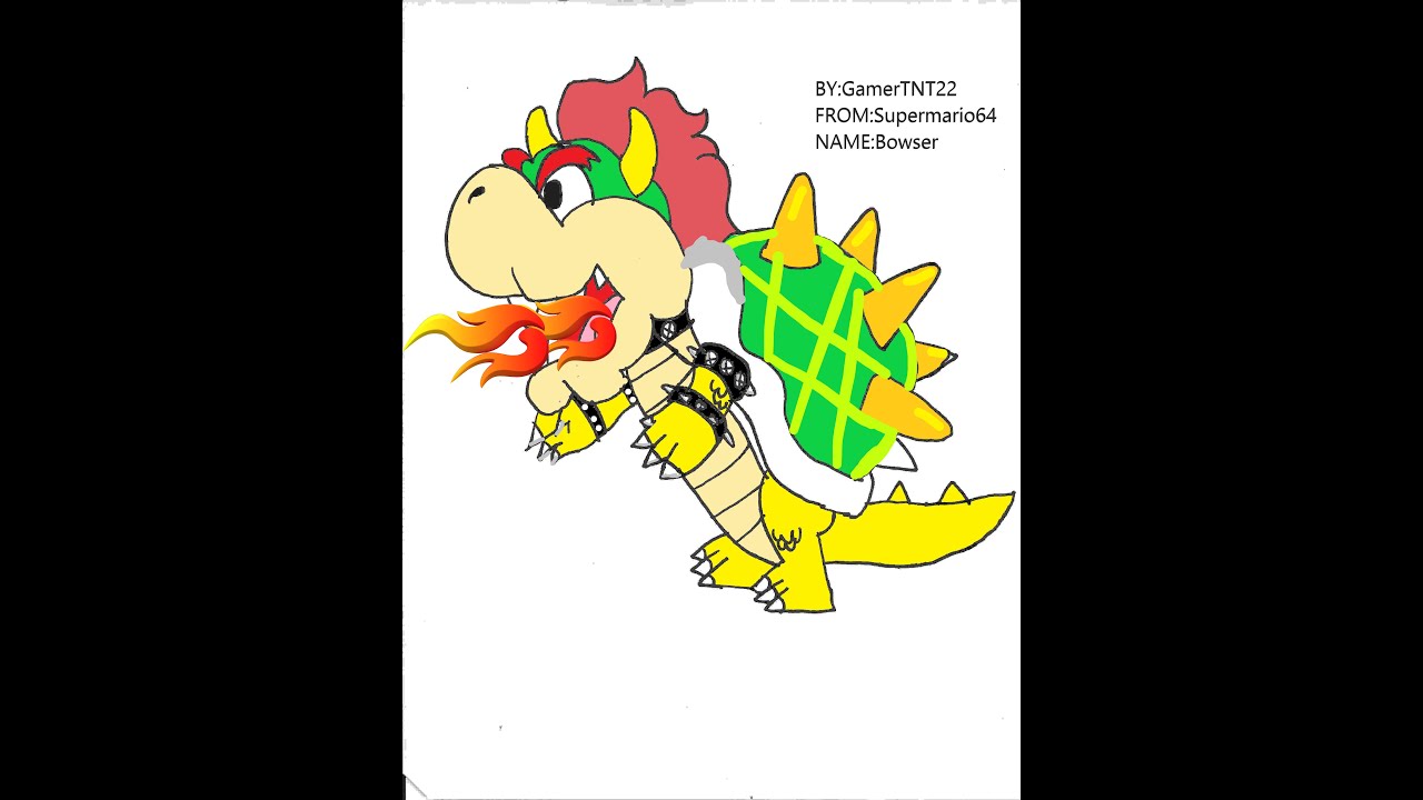 Drawing & Coloring Bowser from Super Mario 68 Challenge With My Mom # ...