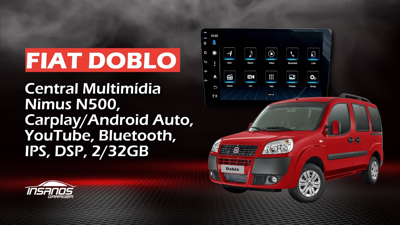 Fiat Doblo Central Multimídia Nimus N500, Carplay/Android Auto, YouTube ...