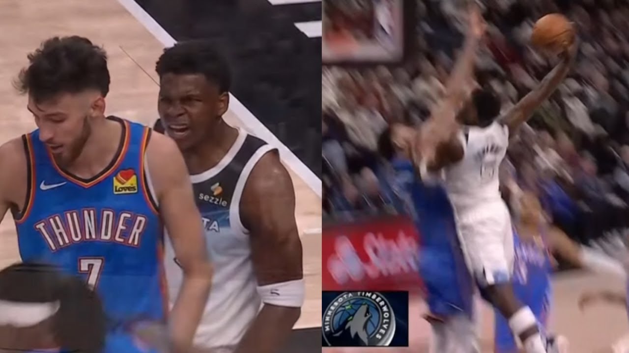 Anthony Edwards WAS BRUTAL with Chet Holmgren after POSTERIZING HIM ...