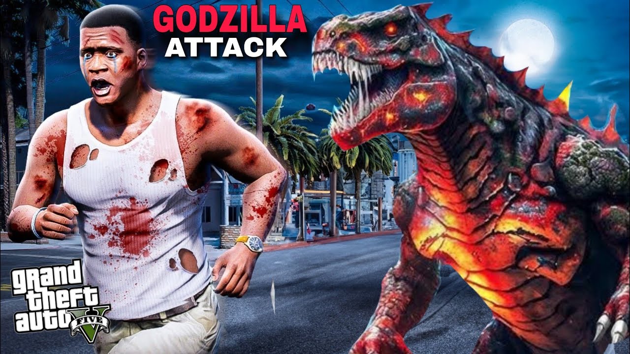 GTA 5 : Godzilla Attack Franklin & Shinchan | Godzilla kill franklin in ...