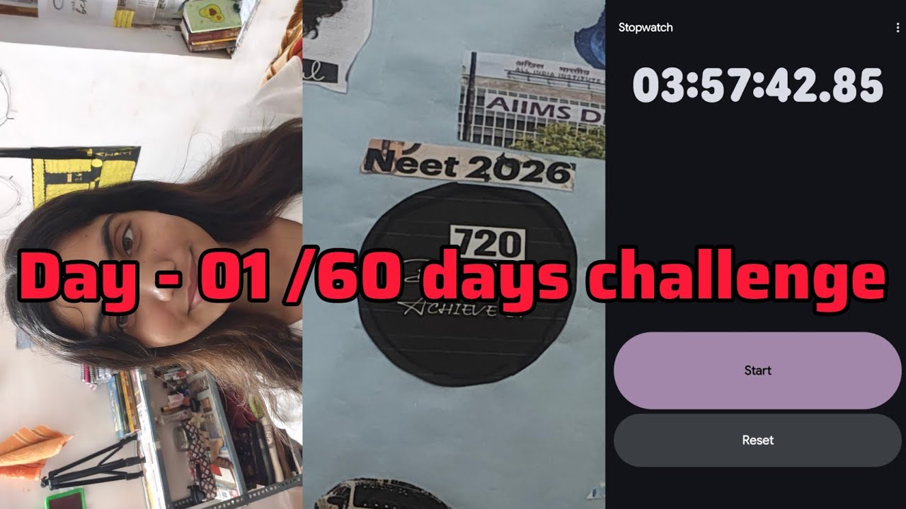 Day 1/60 - 10 Hours Study Vlog + Daily Mock Test Score | 60-Day NEET ...